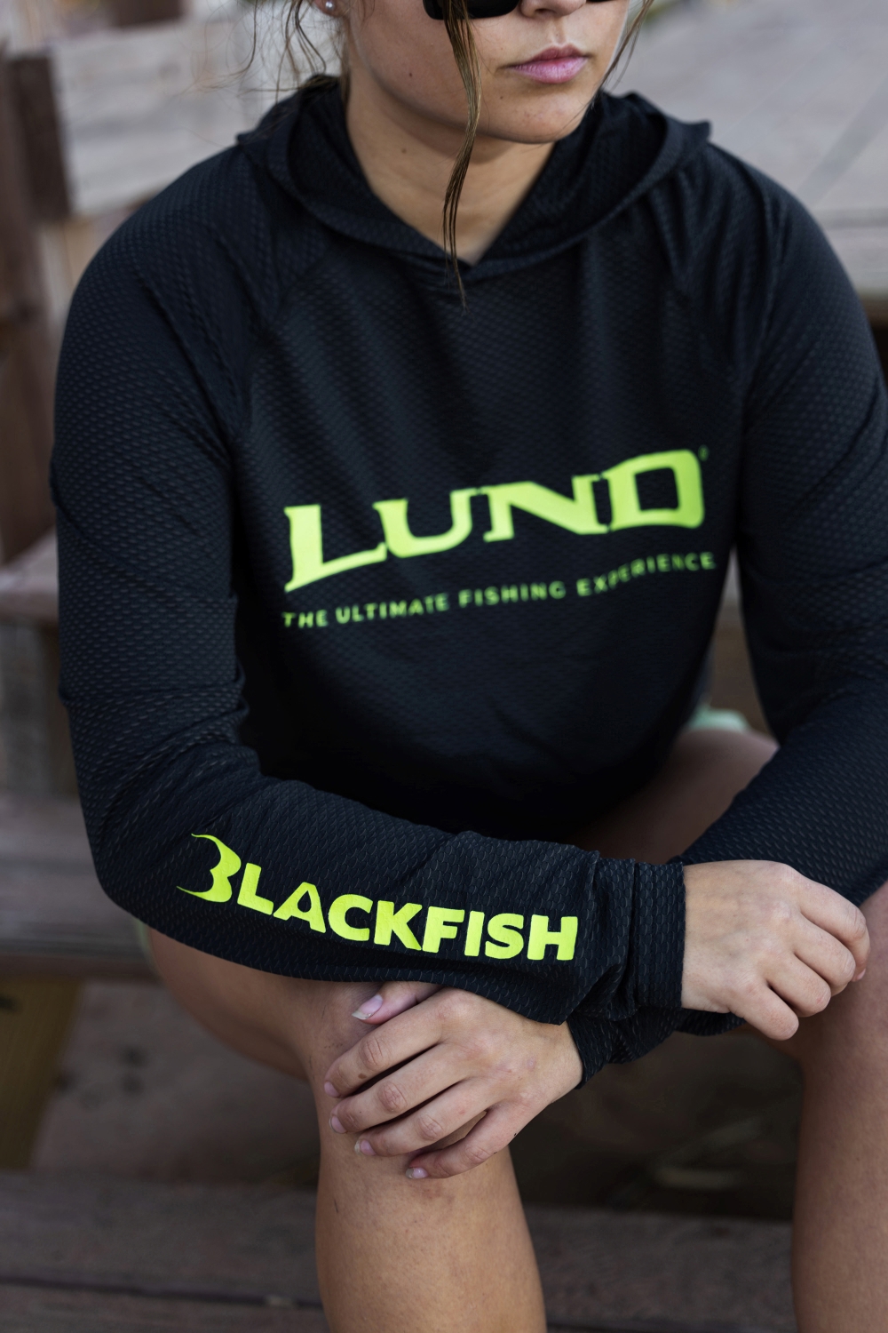 Angler Sun Hoodie - Black | Lund Boats Gear